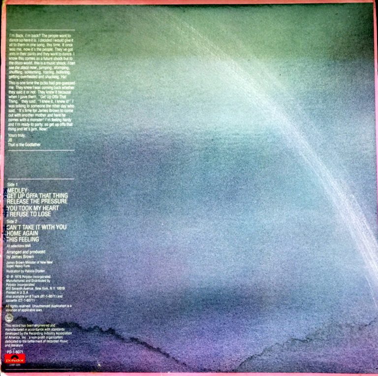 1976 Polydor LP: Get Up Offa That Thing – The James Brown SuperFan Club